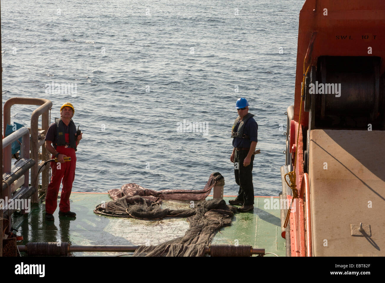 From German research vessel RV Sonne (old) the crew is launching a ...