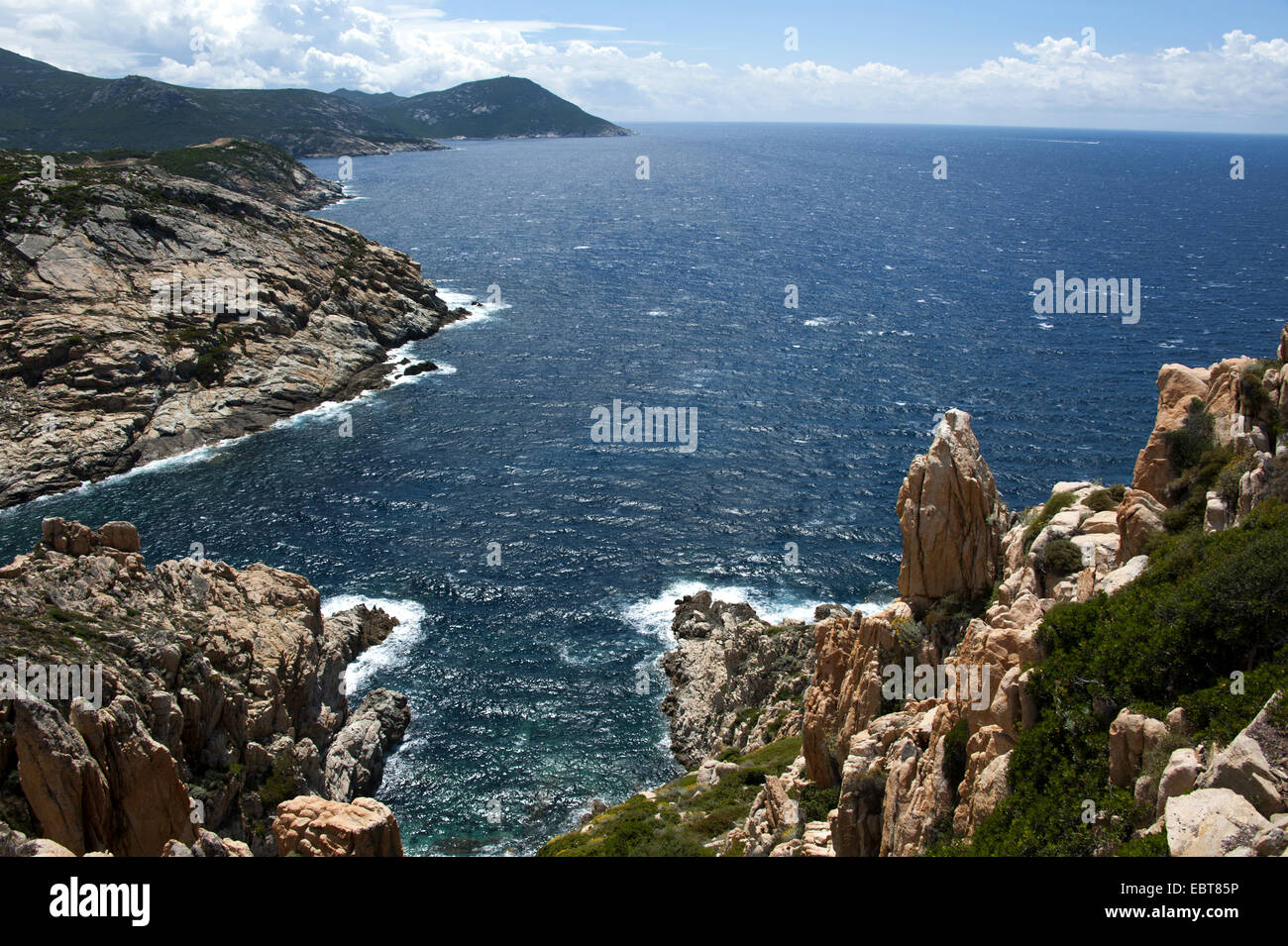 rocky coast scenery between Galeria and Calvi, France, Corsica ...