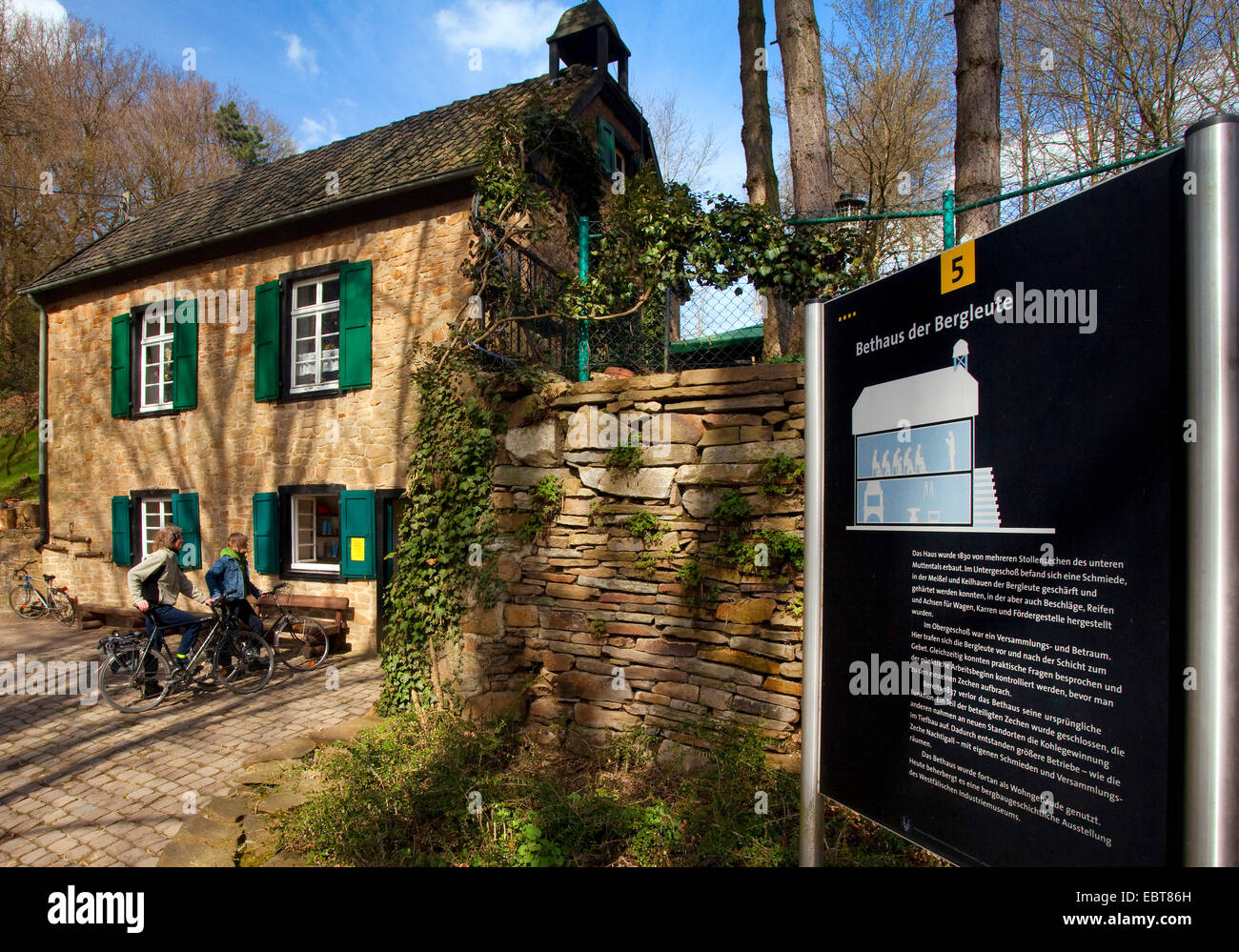 prayer house of miners and in information sign, Germany, North Rhine ...