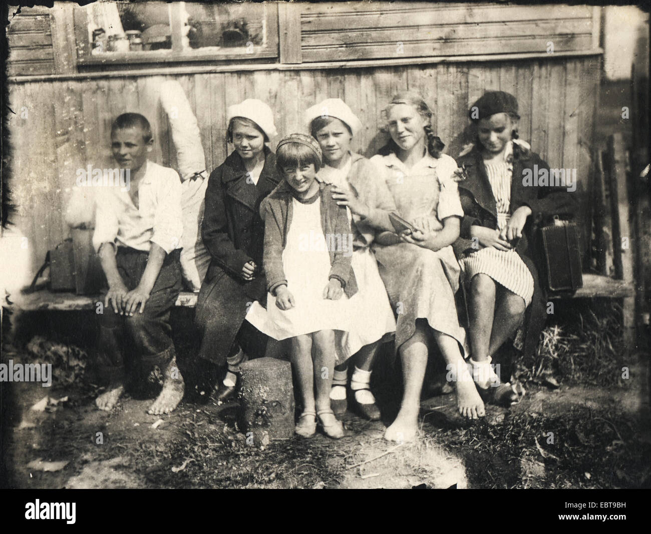 Children on summer vacation in the countryside, circa 1940 Stock Photo ...