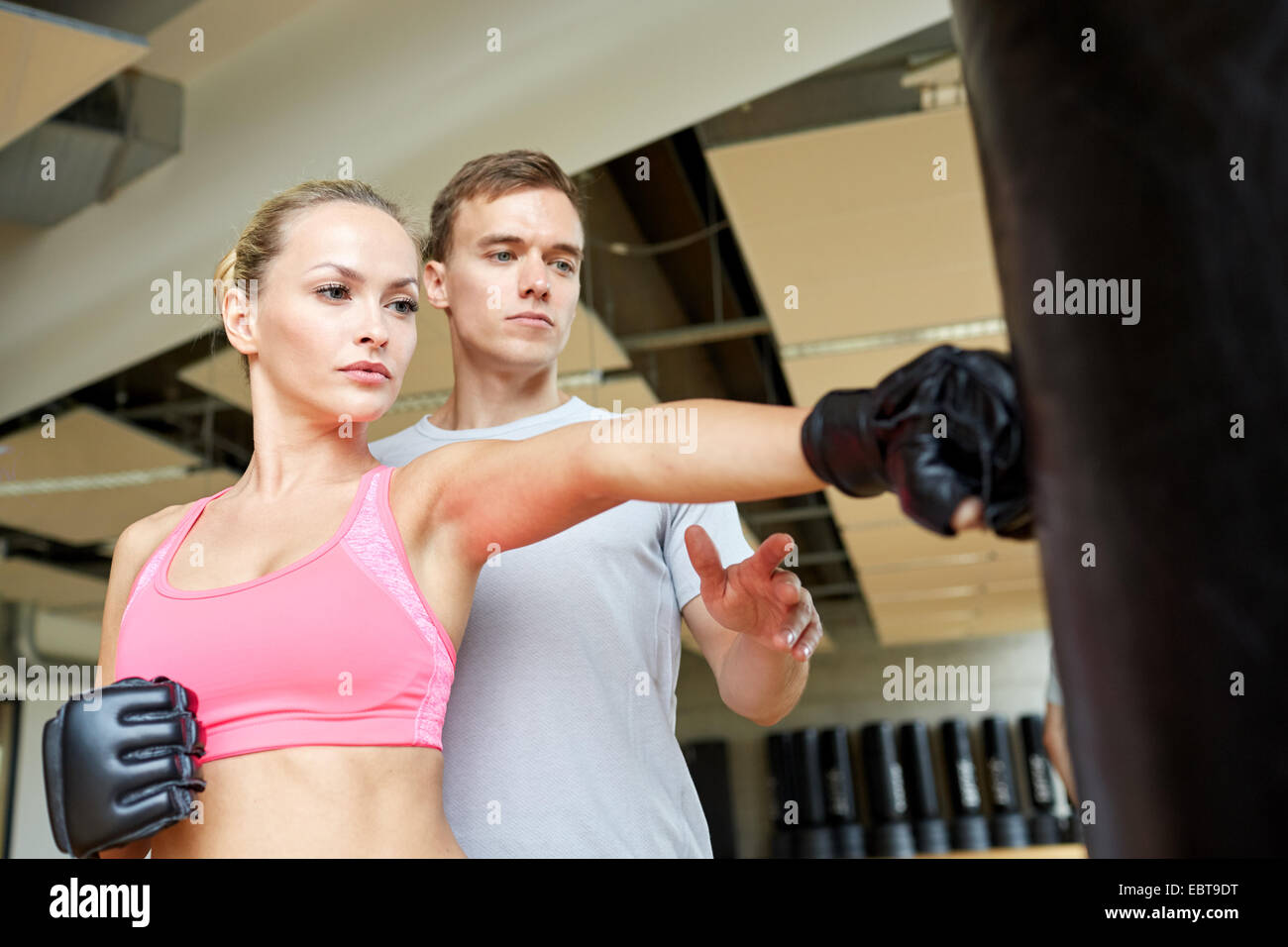 Woman boxing gloves working out hi-res stock photography and images - Alamy