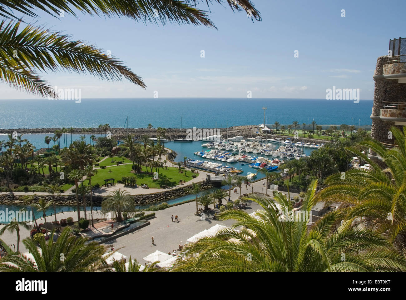 panoramic view at the marina, Canary Islands, Gran Canaria, Patalavaca ...