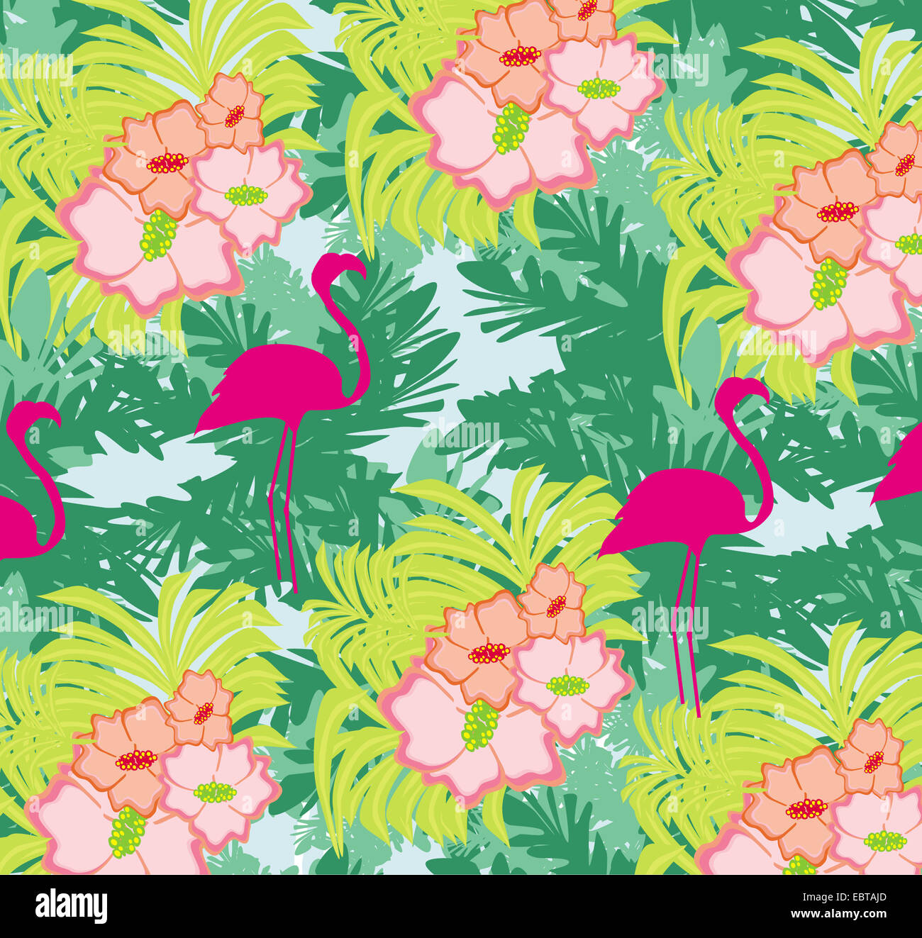 seamless flamingo bird pattern Stock Photo - Alamy