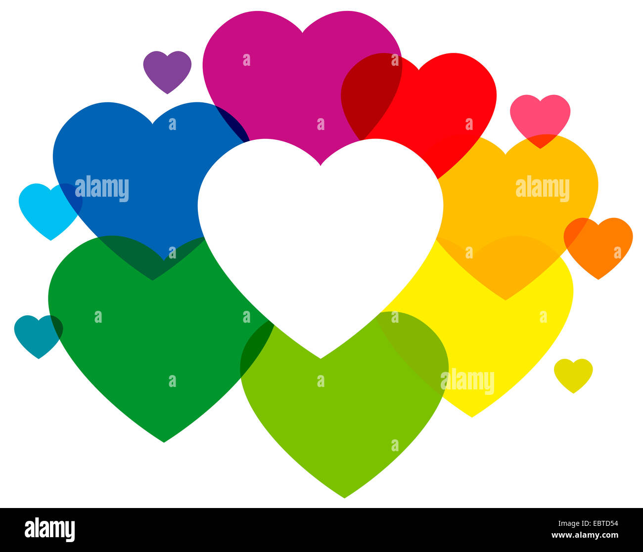 Rainbow Colored Hearts