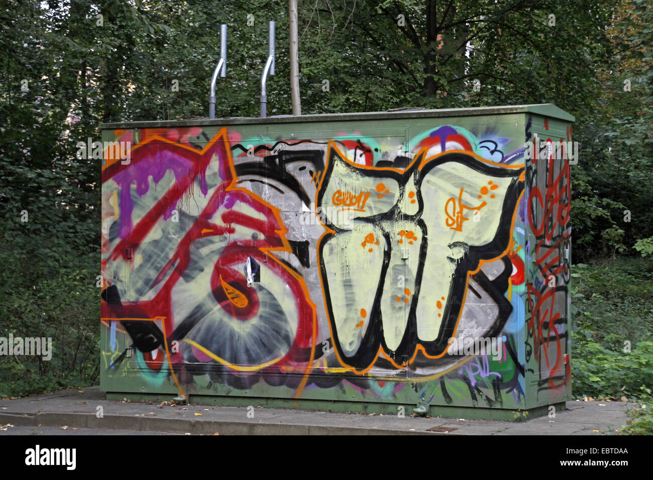 Graffiti sprayed electricity sub station germany hi-res stock ...