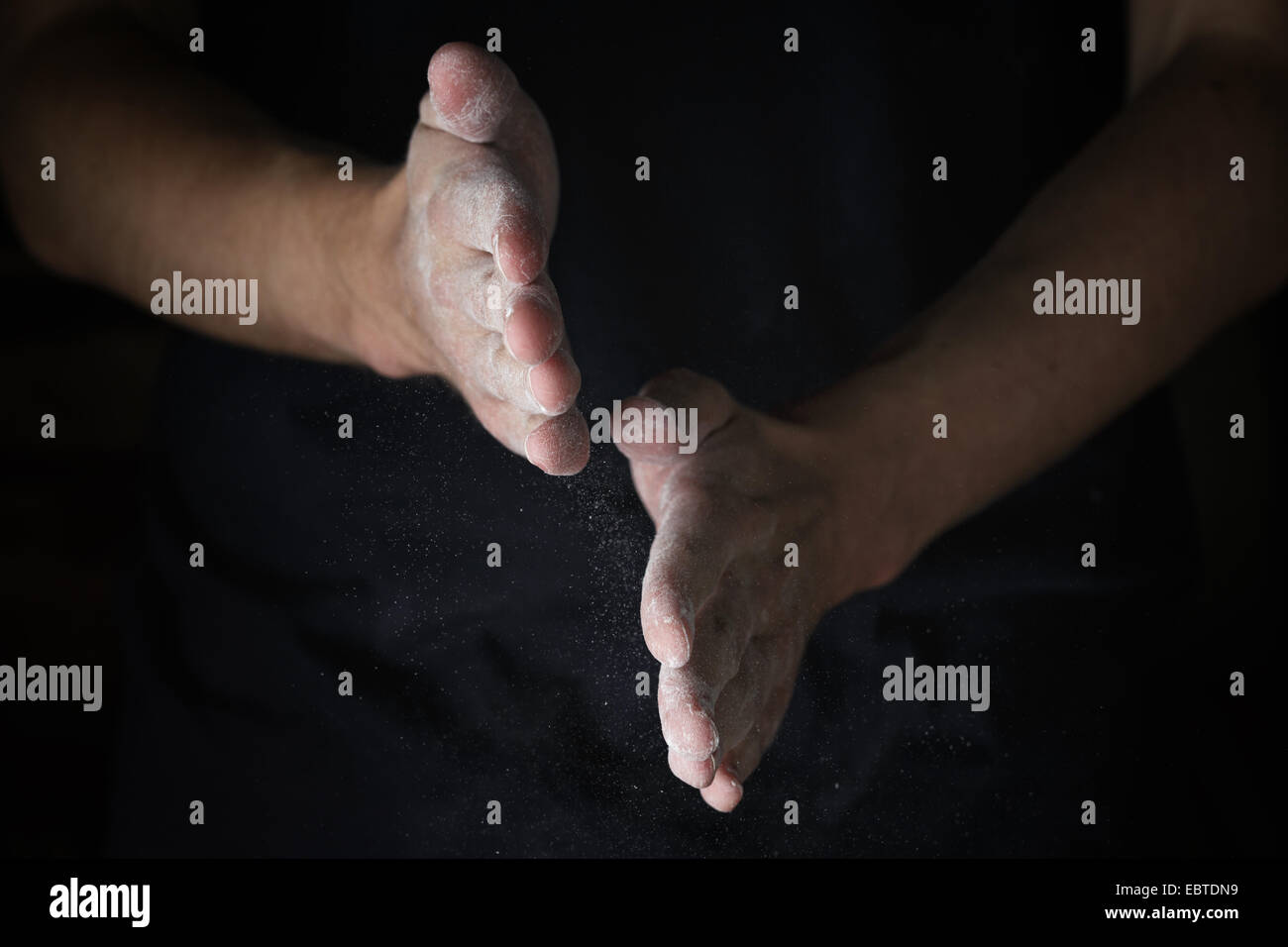 Adult man hands work with flour hi-res stock photography and images - Alamy