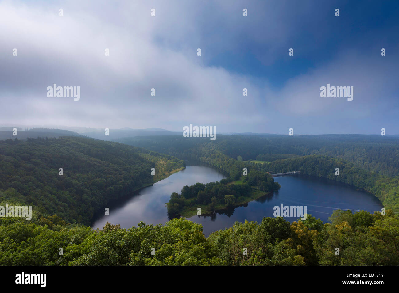 storage lake Bleilochtalsperre, Germany, Thueringen, Saaleck Stock ...