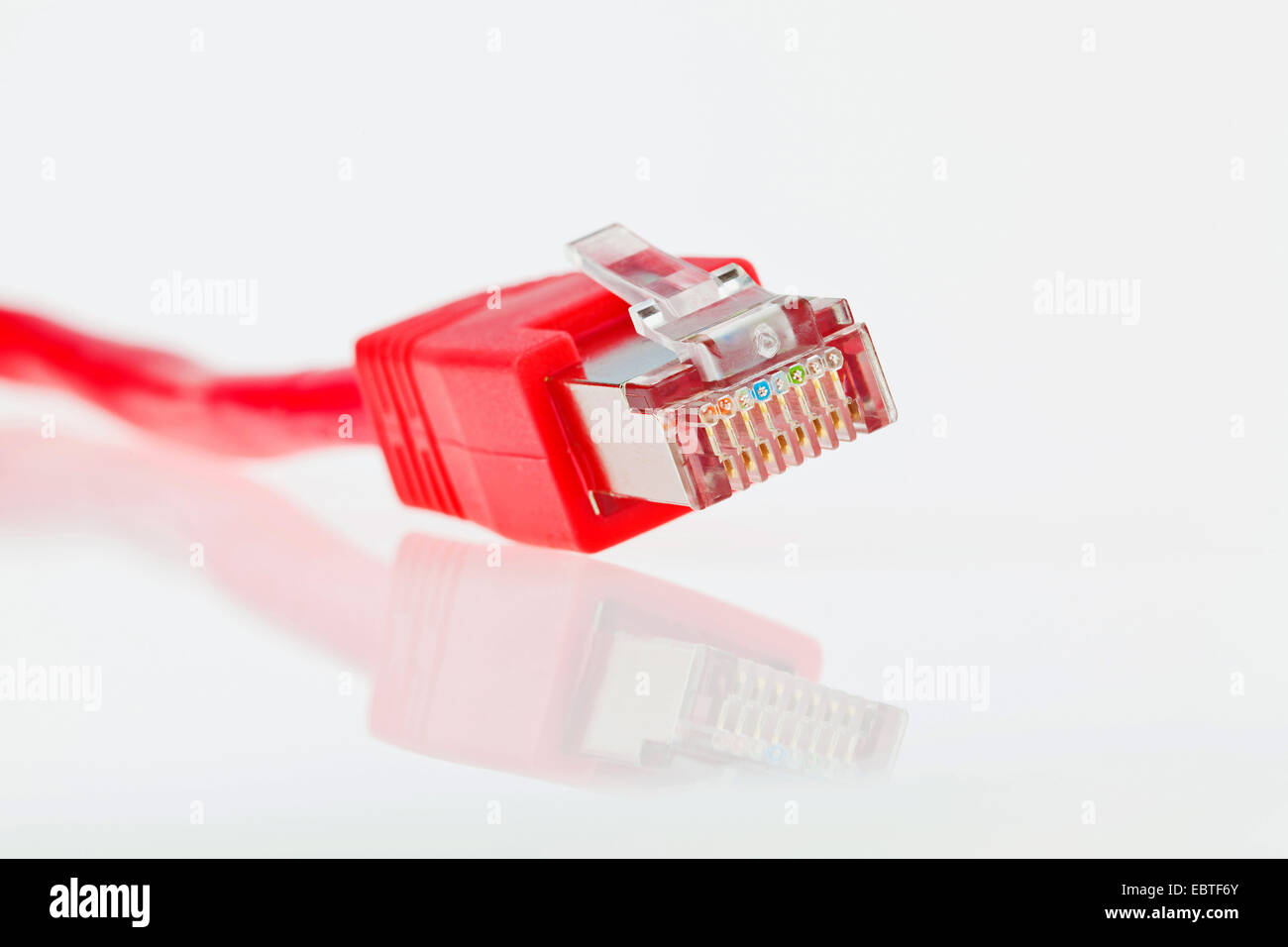 red computer network plug Stock Photo - Alamy