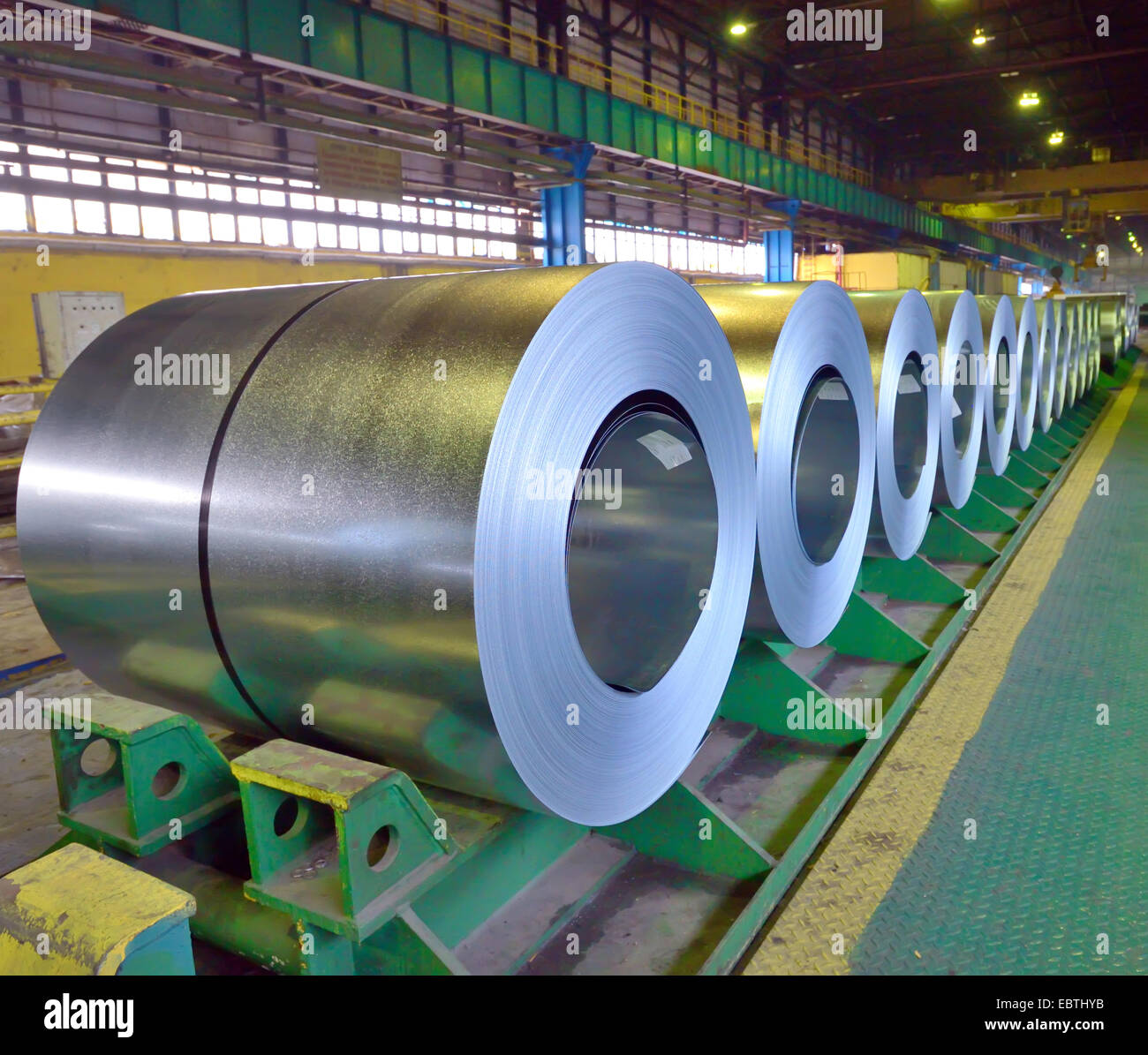 rolls of steel sheet inside of plant Stock Photo - Alamy