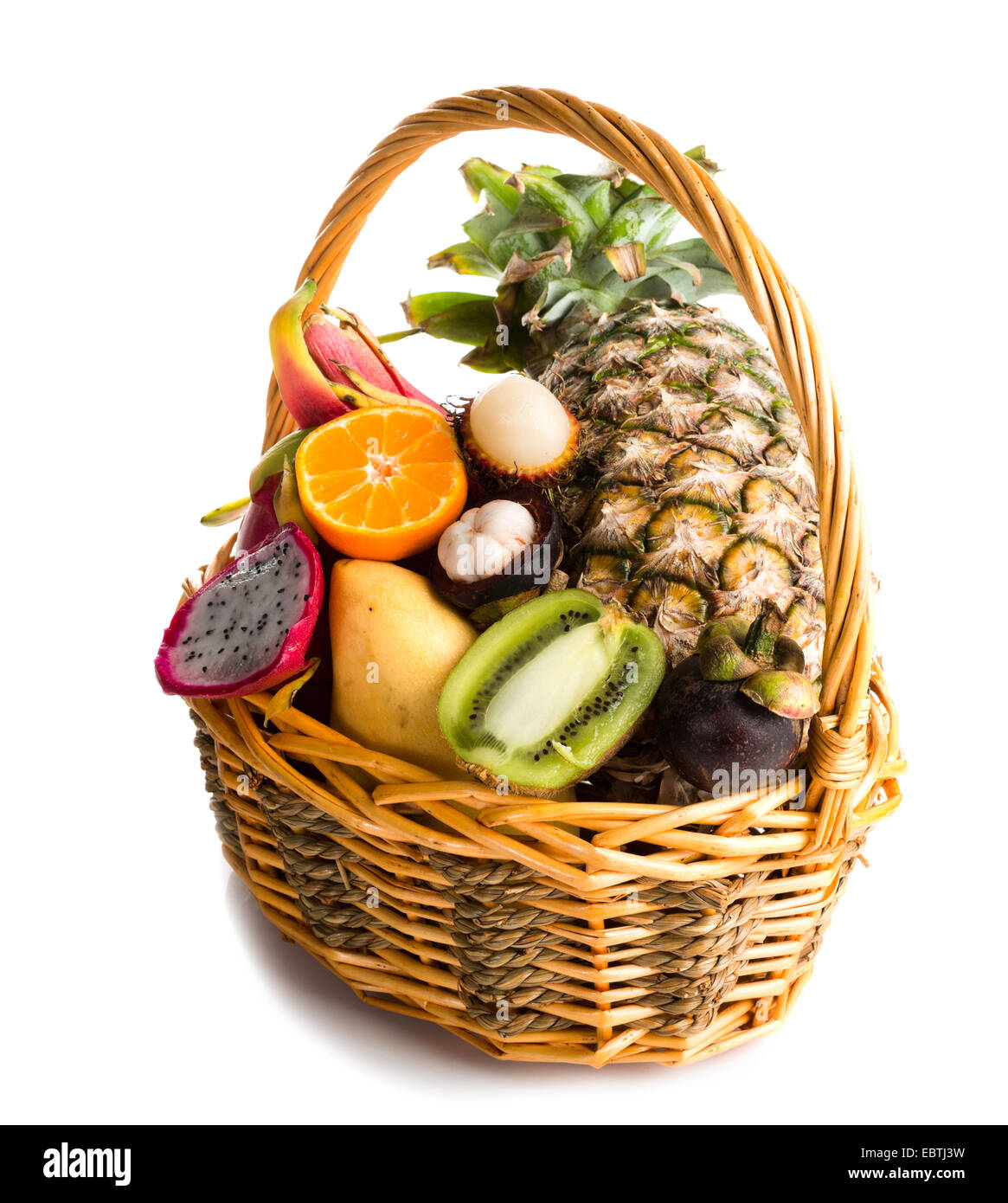 Composition of exotic fruits isolated on white Stock Photo - Alamy