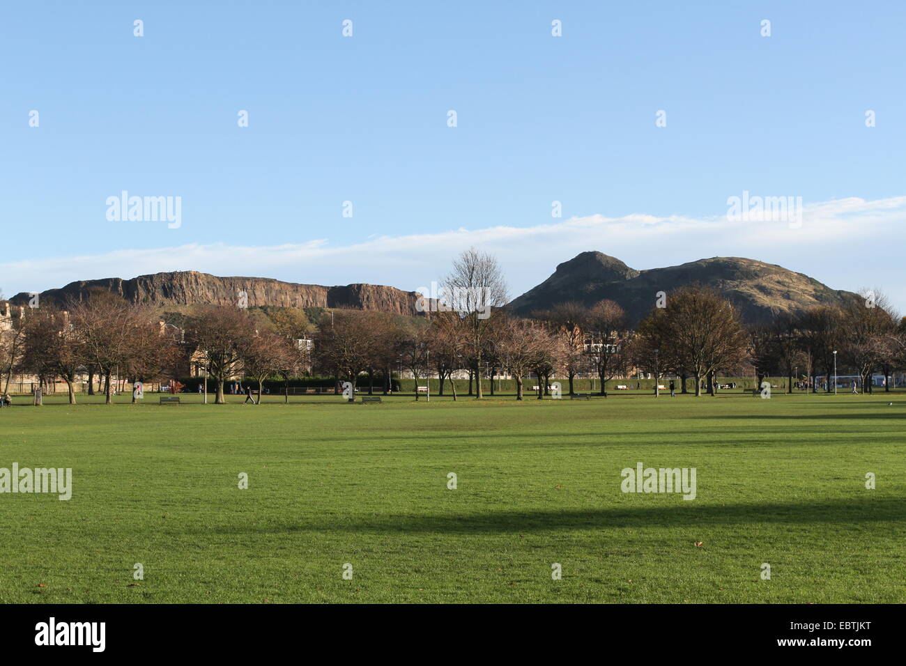 Holyrood Park viewed from The Meadows Edinburgh Scotland November 2014 ...