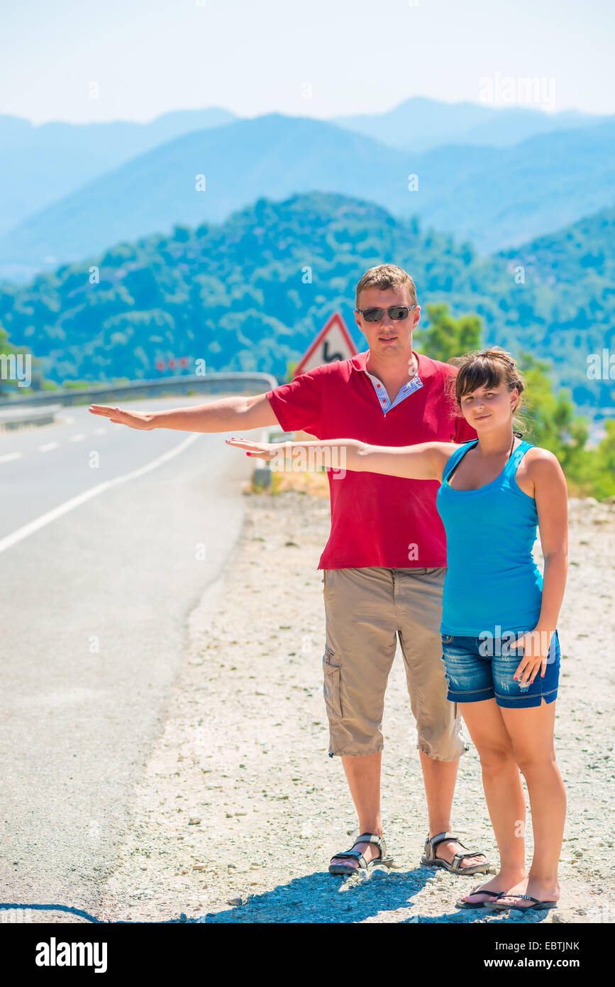 Hitchhiking traveling young adult man hi-res stock photography and ...