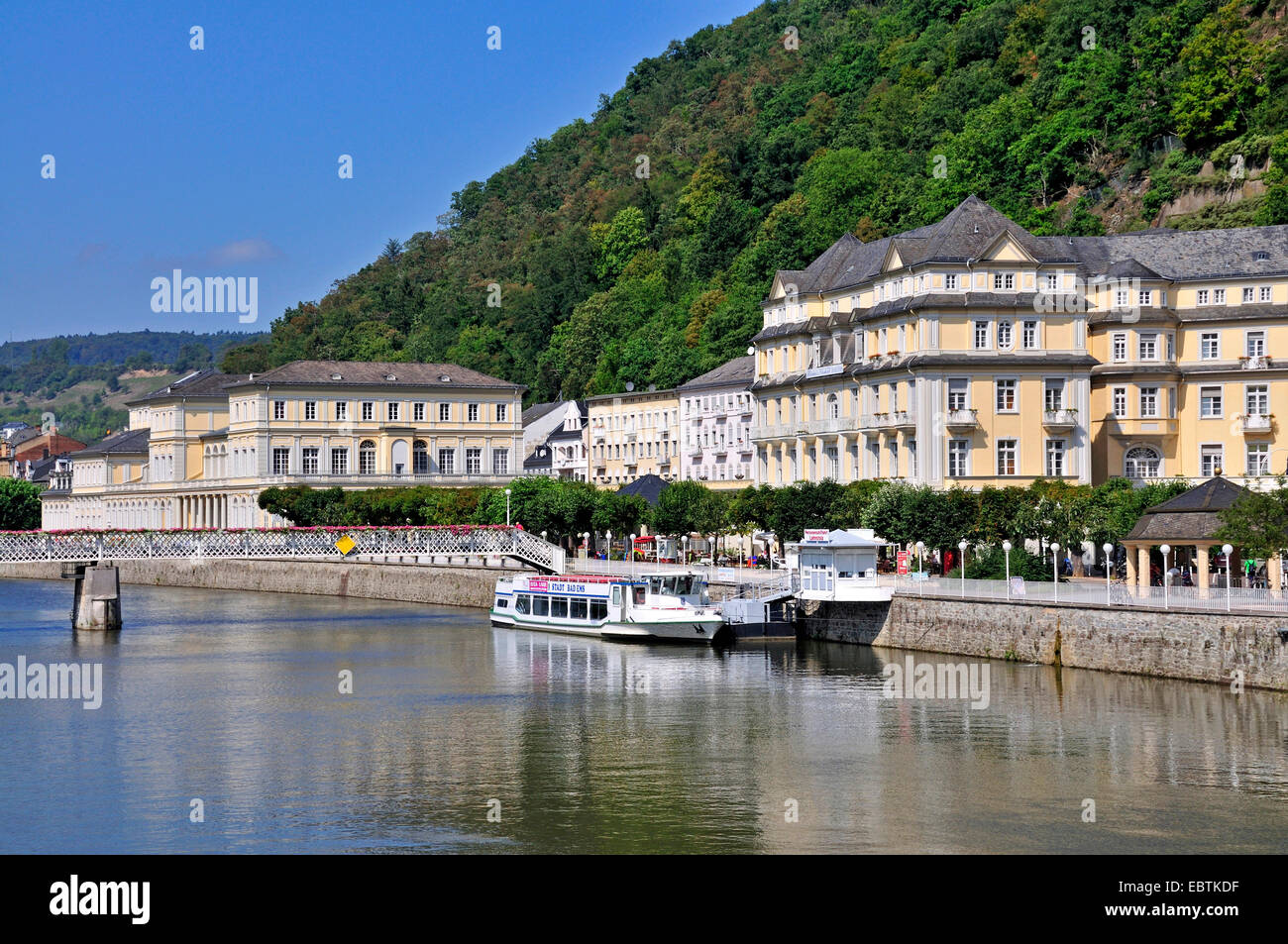 spa hotel and kurhaus in Bad Ems at Lahn River, Germany, Rhineland ...