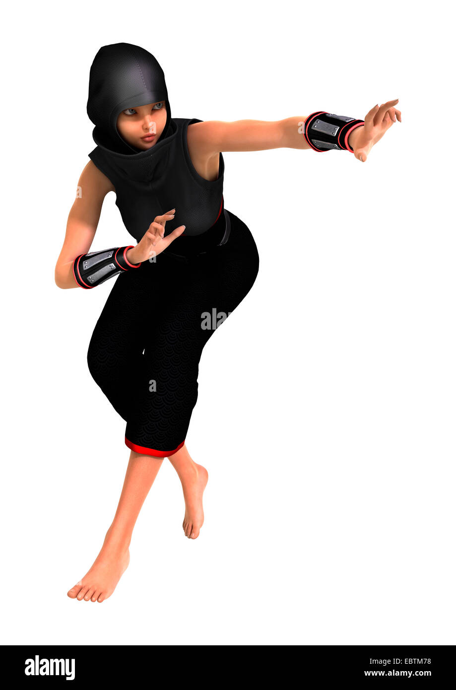 3D digital render of a ninja isolated on white background Stock Photo ...