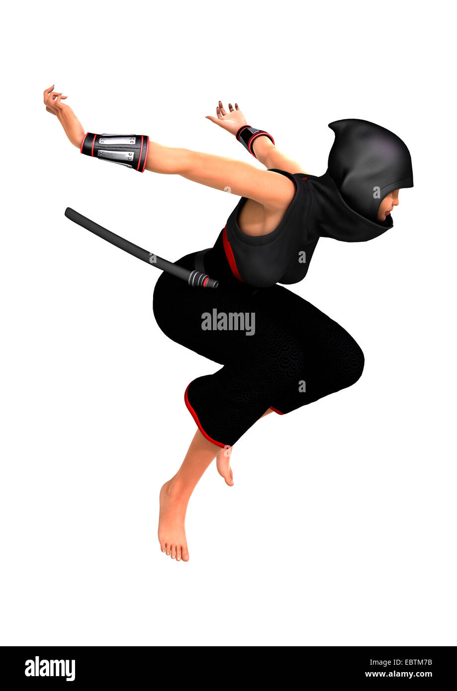 3D digital render of a ninja isolated on white background Stock Photo ...