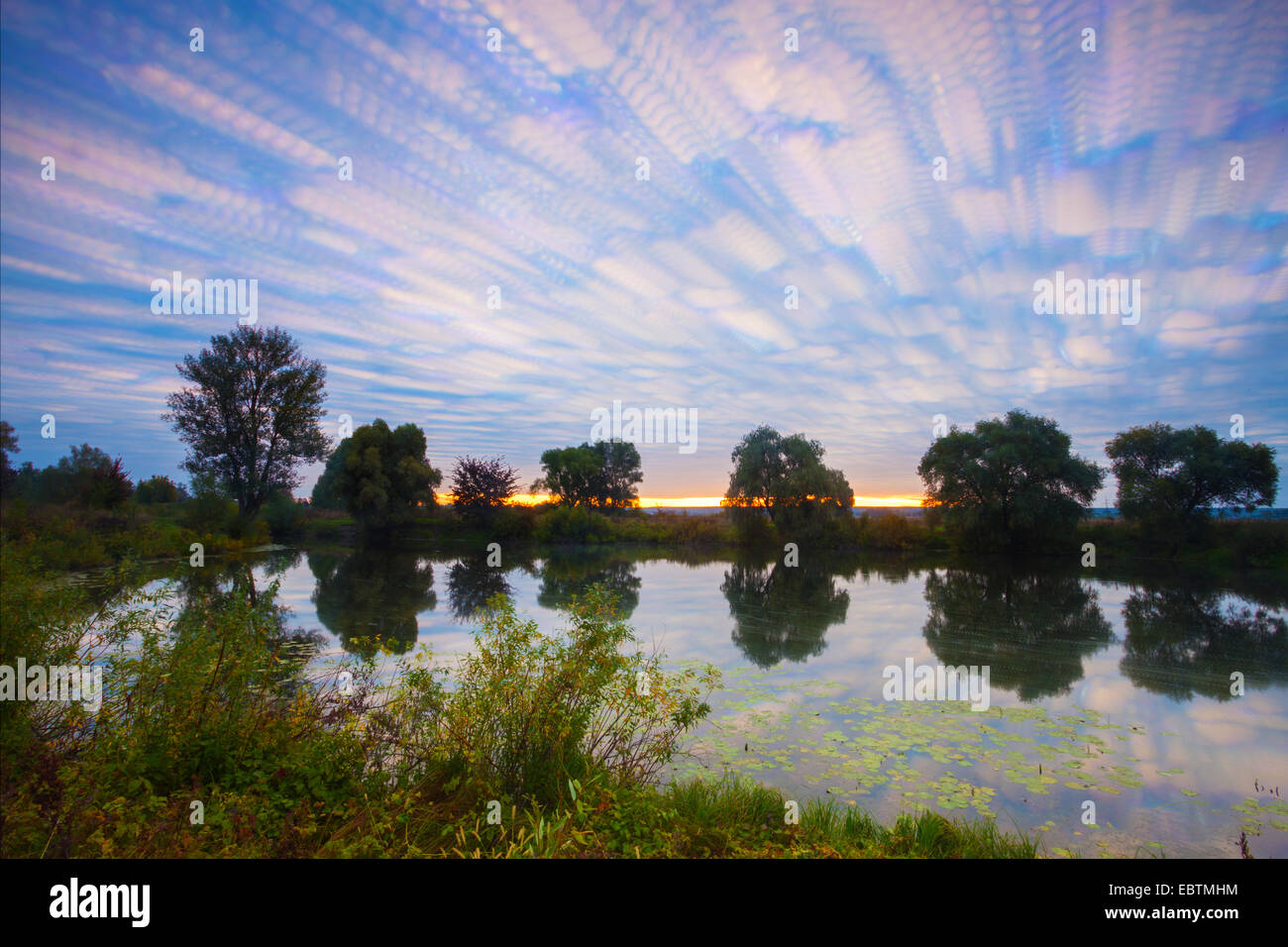 Winter landscape, dawn over the river, morning Stock Photo - Alamy