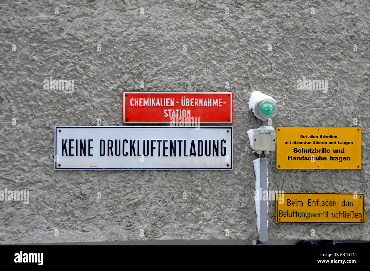 chemical transfer station sign at a combined heat and power station ...