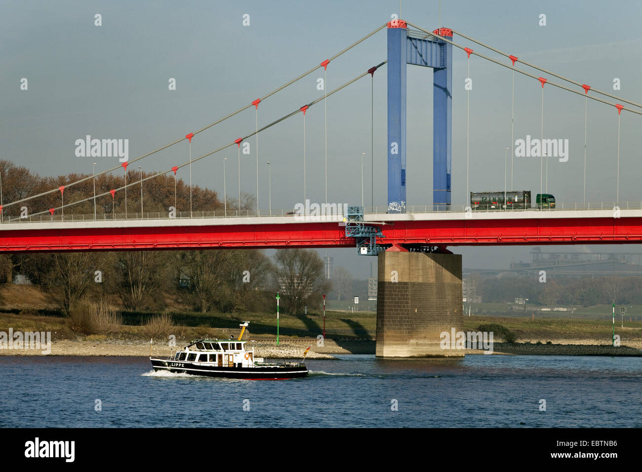 Friedrich Ebert bridge crossing Rhine, Germany, North Rhine-Westphalia ...