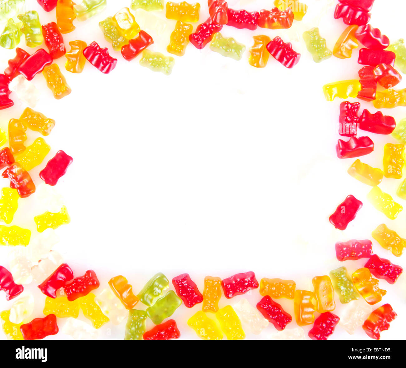 Framed rubber candy isolated on white background Stock Photo - Alamy