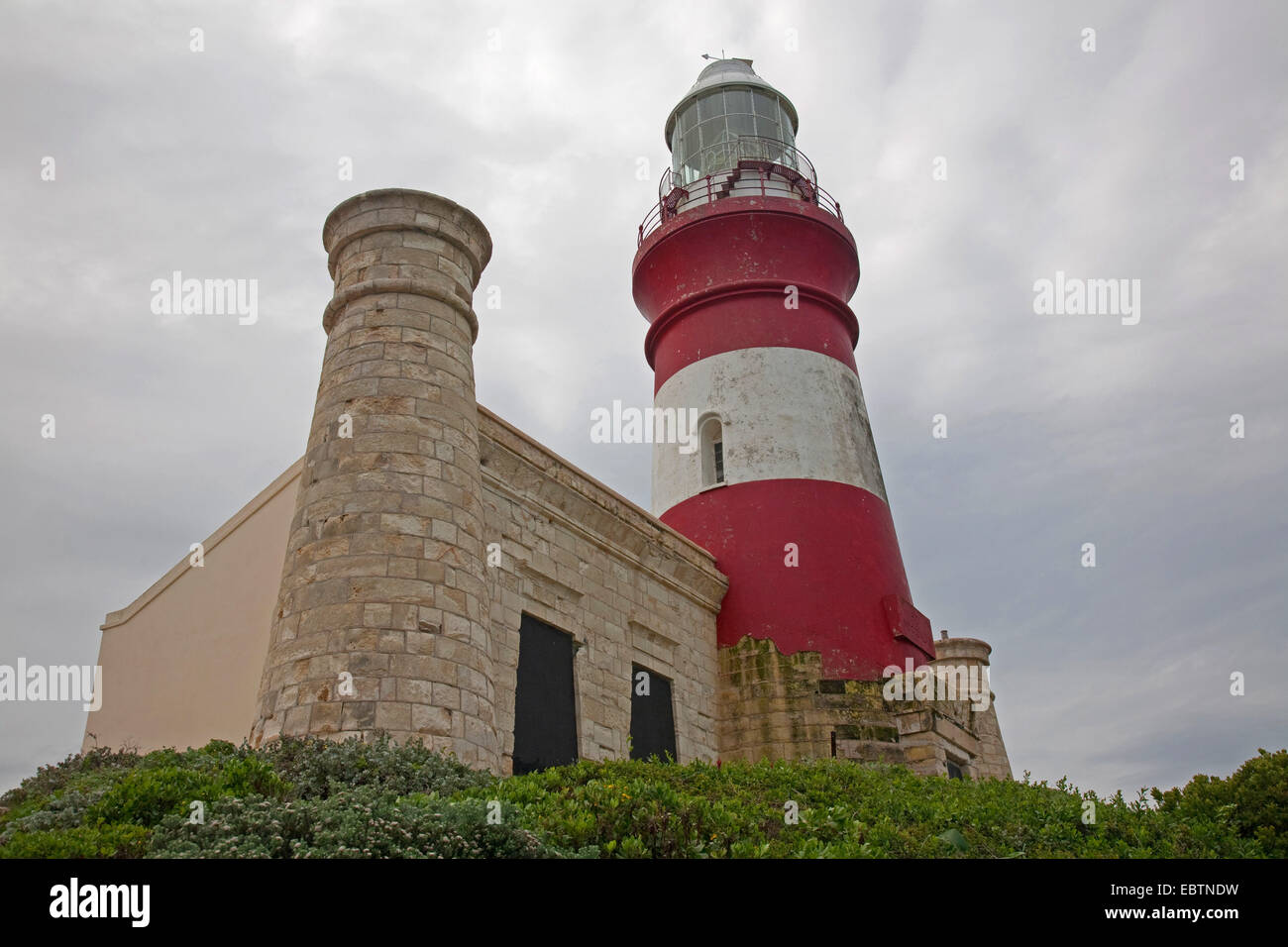 lighthouse at Cape Agulhas, South Africa, Struisbaai Stock Photo - Alamy