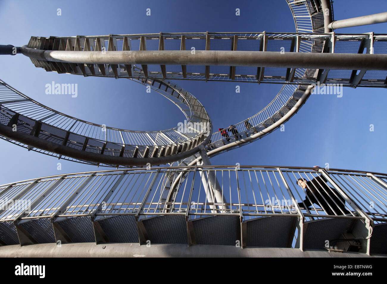 persons on the landmark Tiger and Turtle on stockpile Angerpark ...