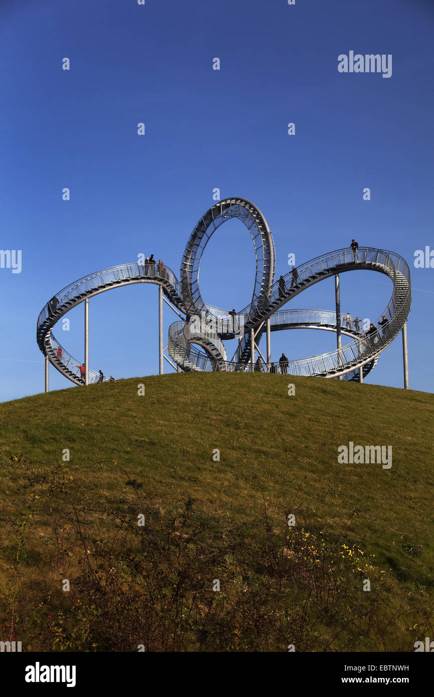 persons on the landmark Tiger and Turtle on stockpile Angerpark ...