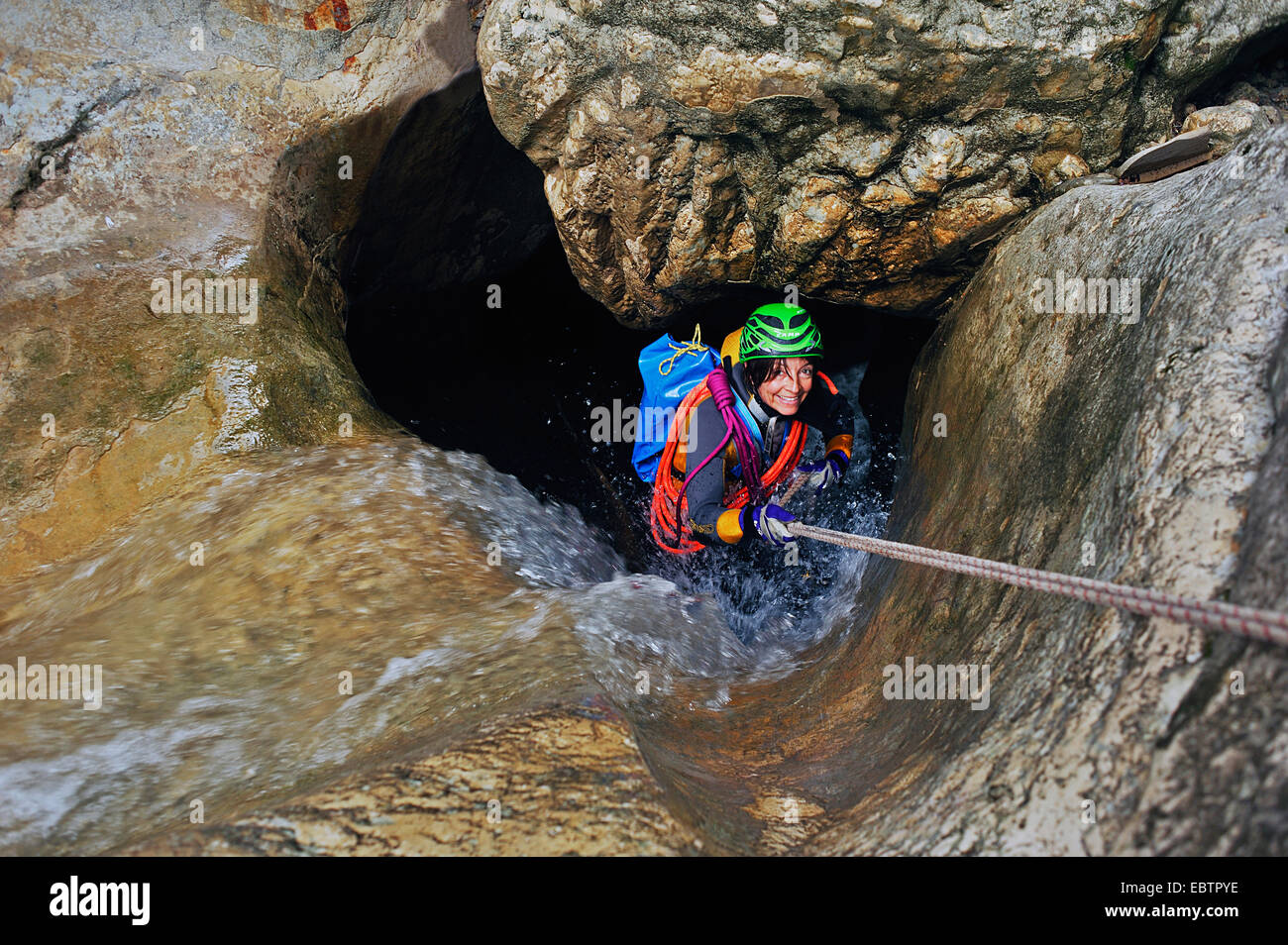 woman canyoning in Artuby river, France Stock Photo - Alamy