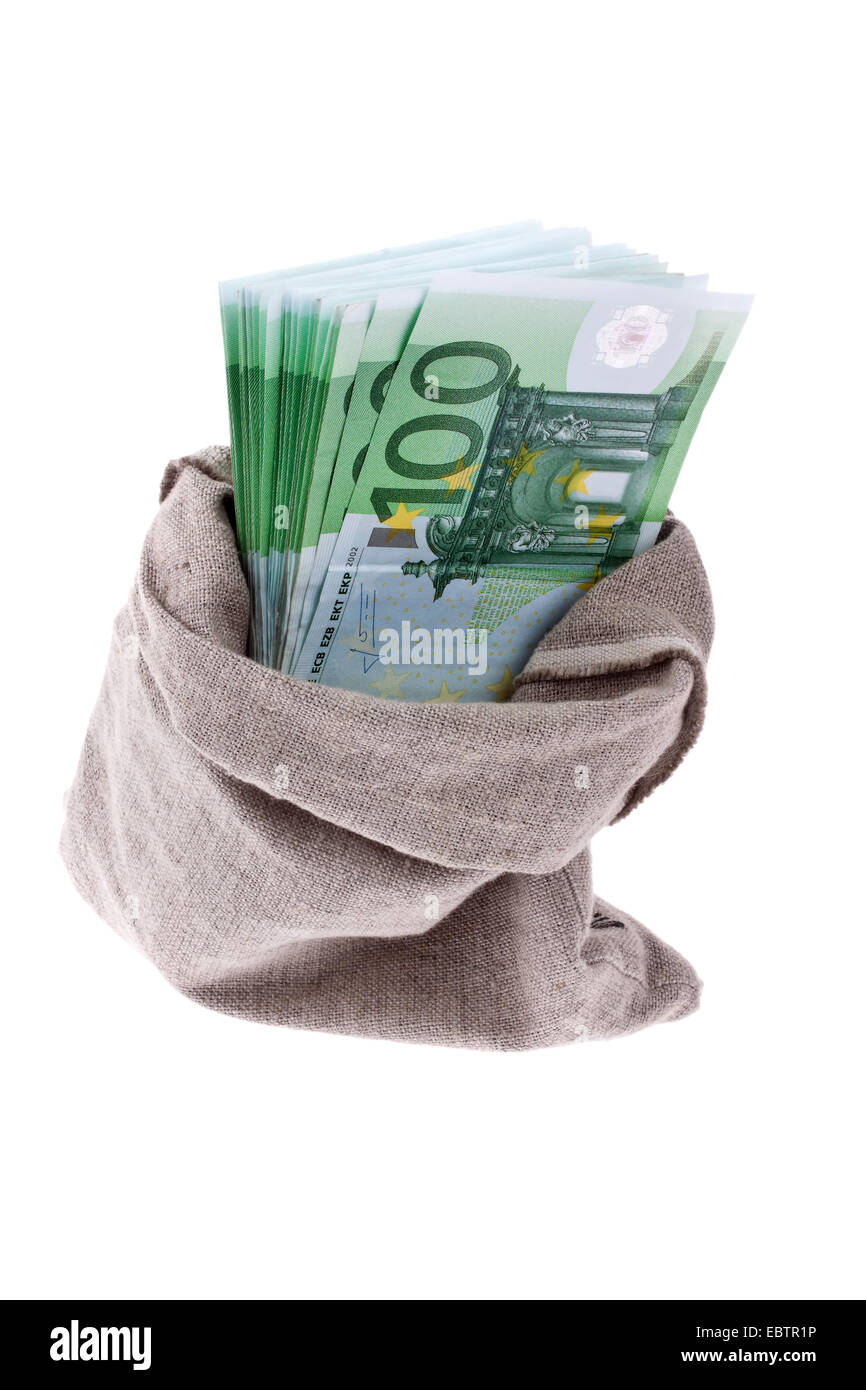 Euro banknotes in a bag Stock Photo - Alamy