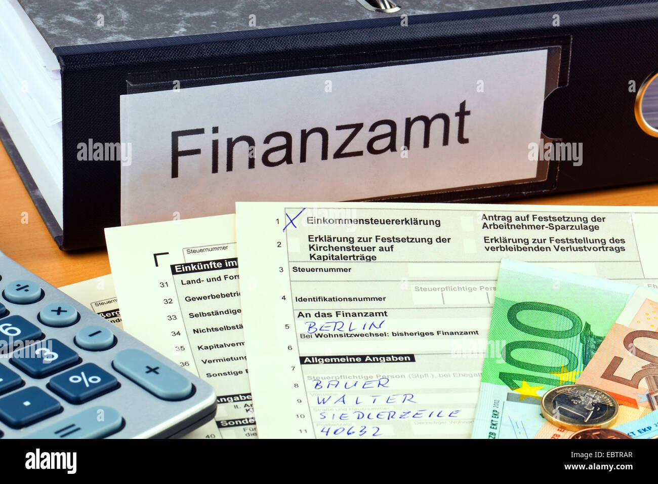 German tax return for income tax is filled in, Germany Stock Photo - Alamy