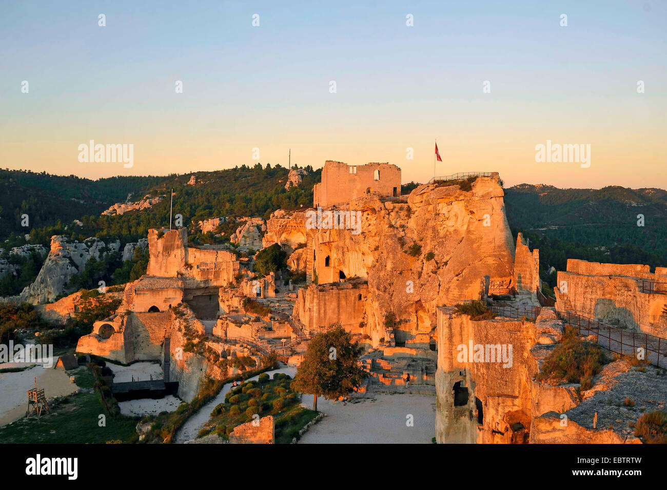 castle of Baux de Provence in evening light, France, Provence, Les ...