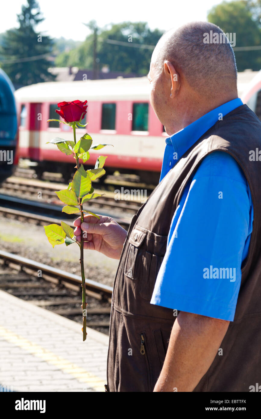 Elderly people catching train hi-res stock photography and images - Alamy