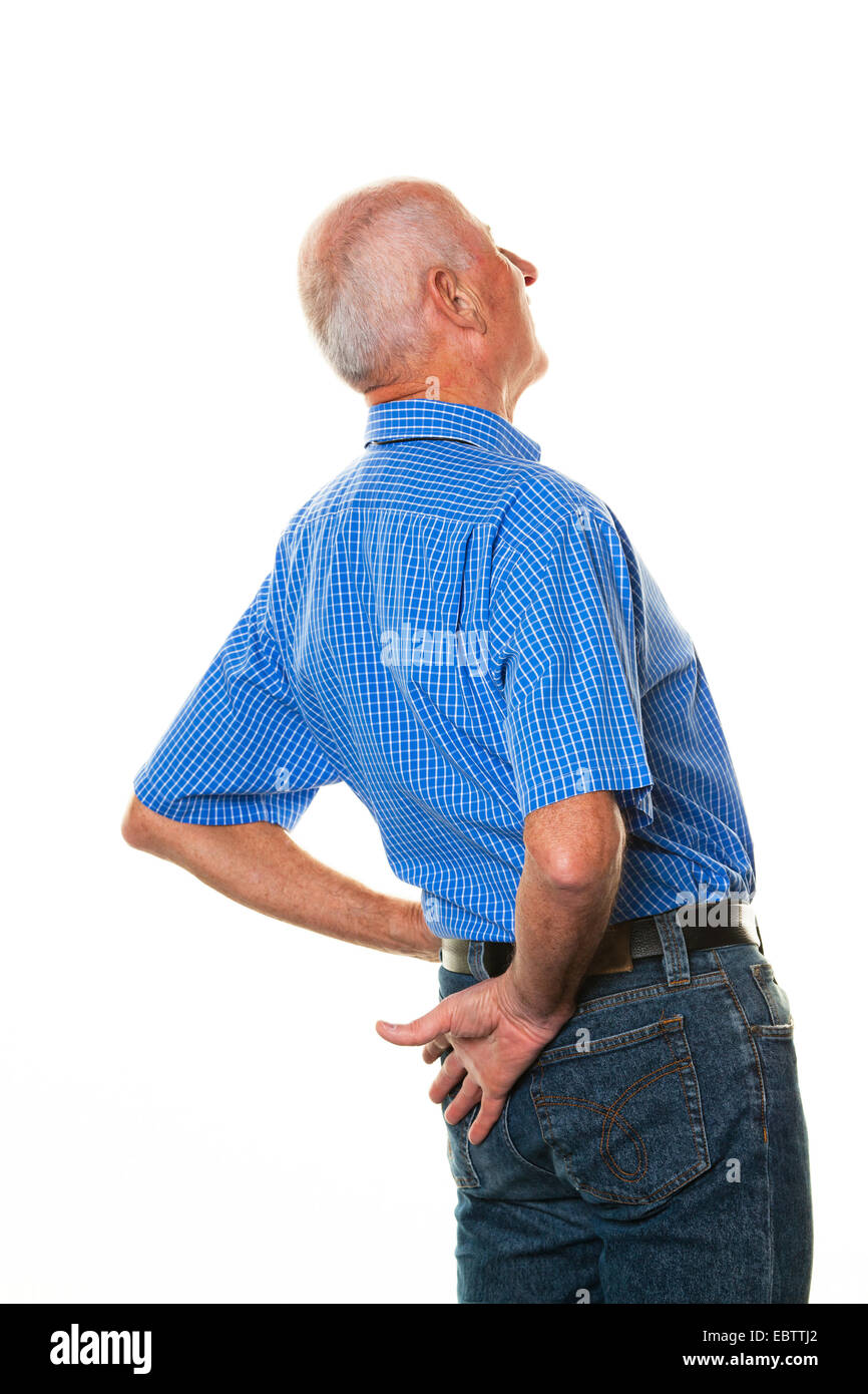 elderly man with pain in the back Stock Photo - Alamy