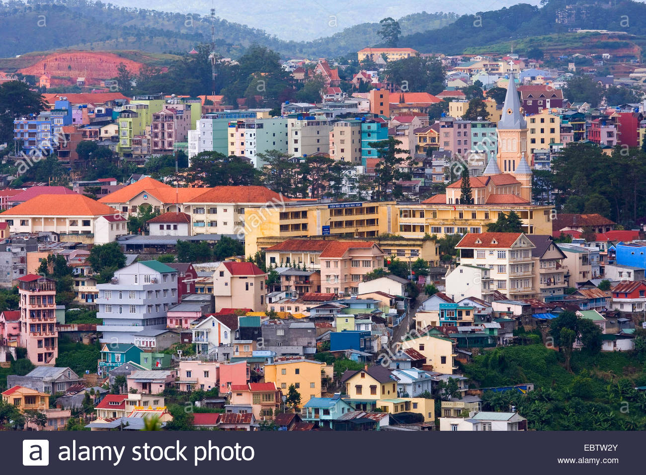 view to town Da Lat, Vietnam, Da Lat Stock Photo, Royalty Free Image ...