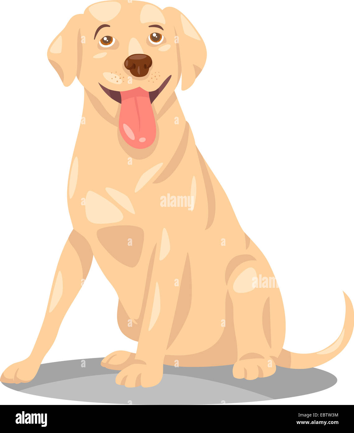 Cartoon Illustration of Funny Labrador Retriever Purebred Dog Stock ...