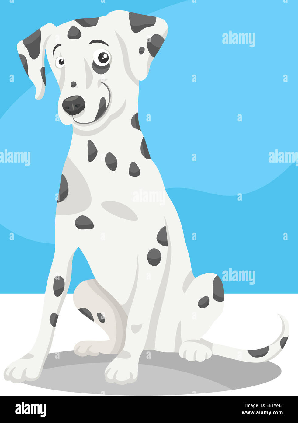 Cartoon Illustration of Cute Dalmatian Purebred Dog Stock Photo - Alamy