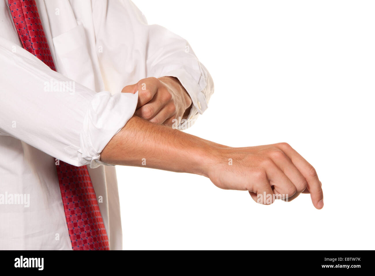 Pulling up sleeves hi-res stock photography and images - Alamy