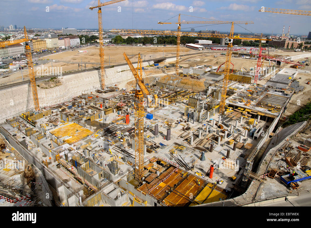 Vienna Central Station construction site , Austria, Vienna Stock Photo ...