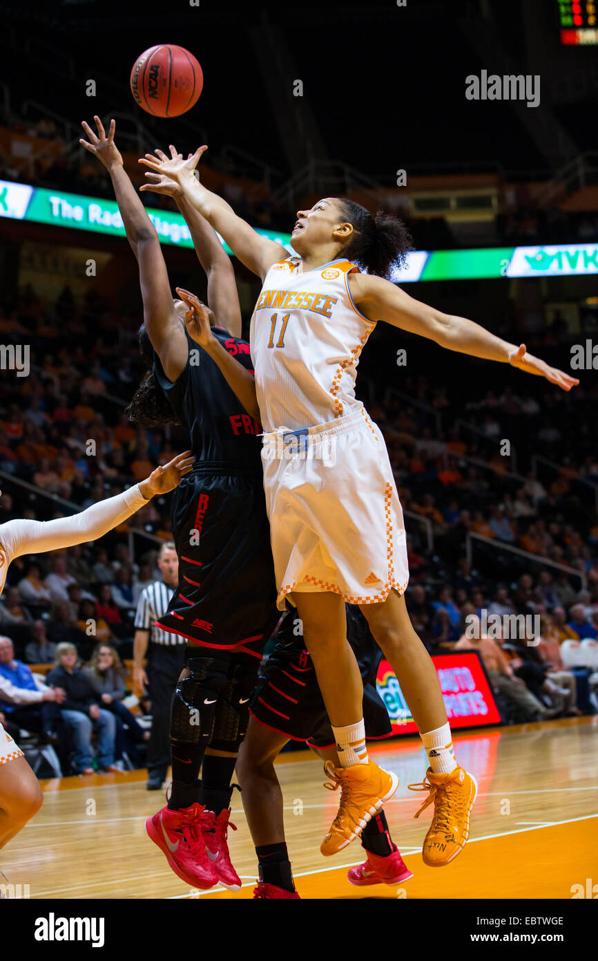 December 3, 2014:Cierra Burdick #11 of the Tennessee Lady Volunteers ...