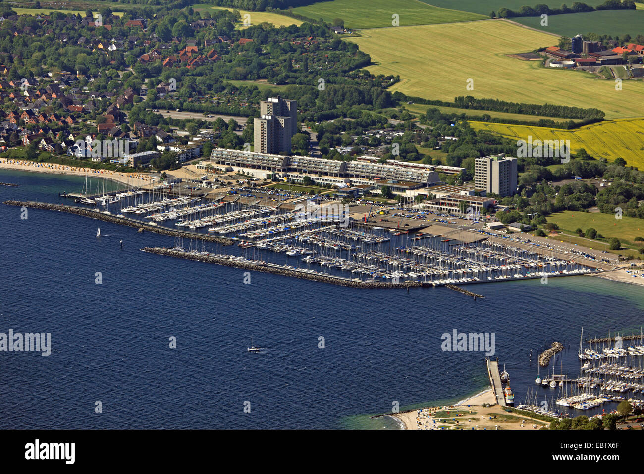 Schilksee with Olympic area 1972 and sailboat marina, Germany, Kiel ...