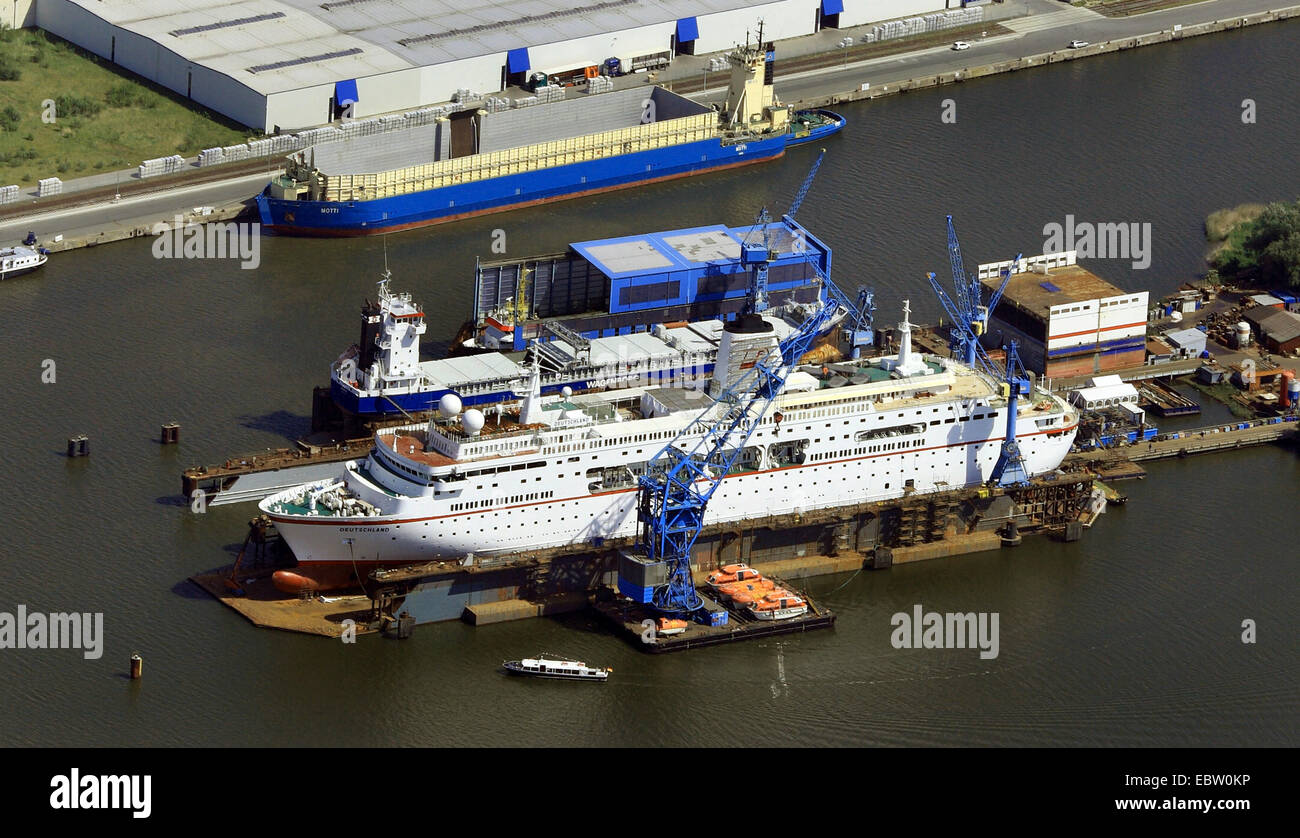 passanger liners on dry dock, Germany, Bremerhaven Stock Photo - Alamy