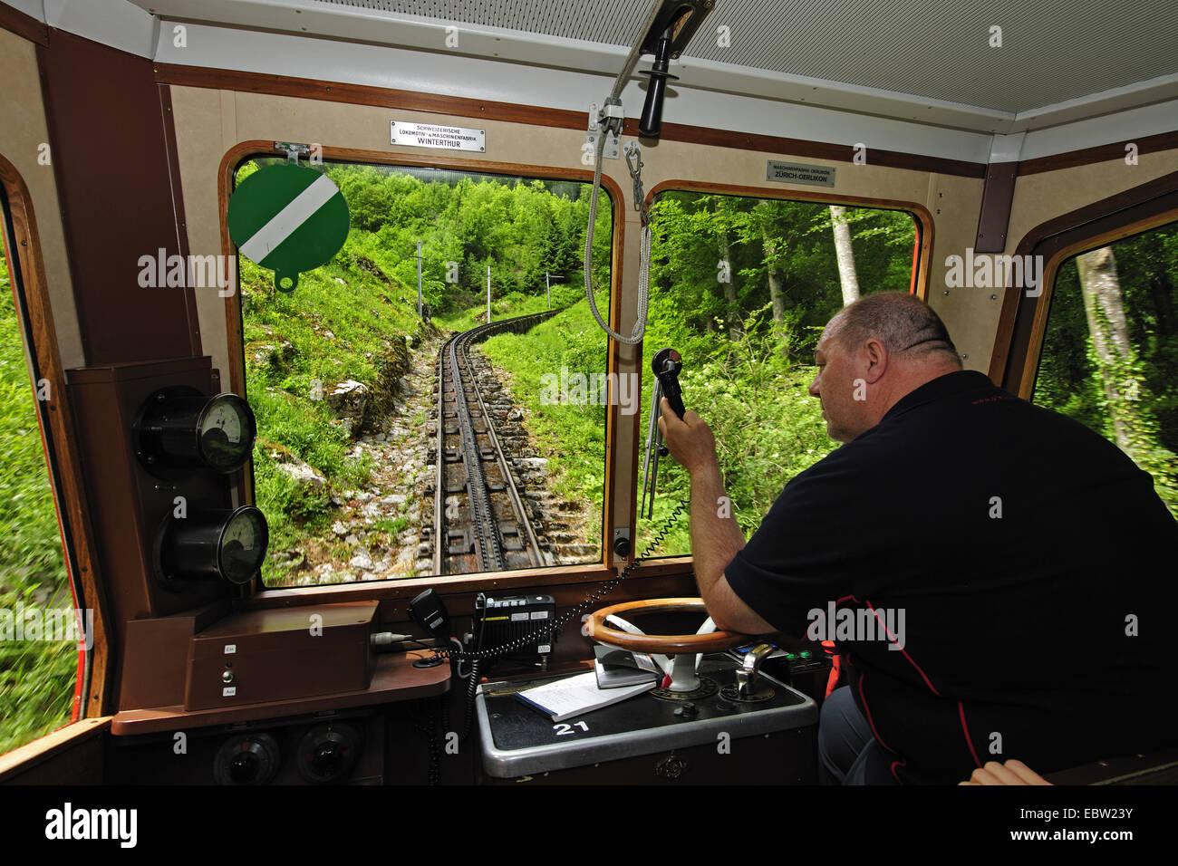 cog railway to Pilatus mountain, Switzerland, Alpnachstad Stock Photo ...