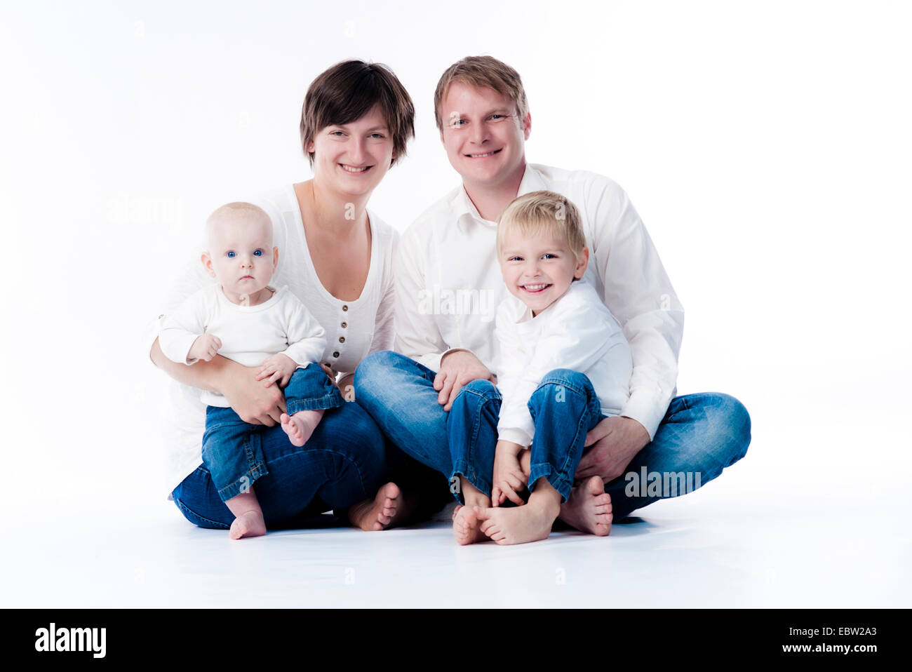 young family with two little children Stock Photo - Alamy