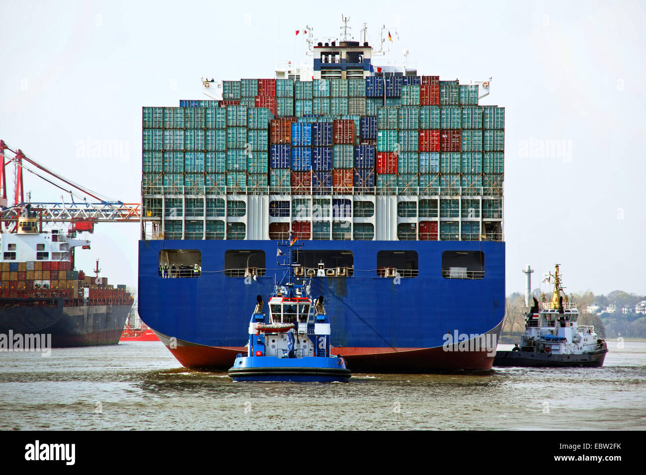 Container ships in the port of Hamburg, Germany, Hamburg Stock Photo ...
