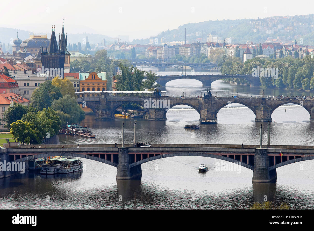 Bridges over the Vltava River in Prague, Czech Republic, Prague Stock ...