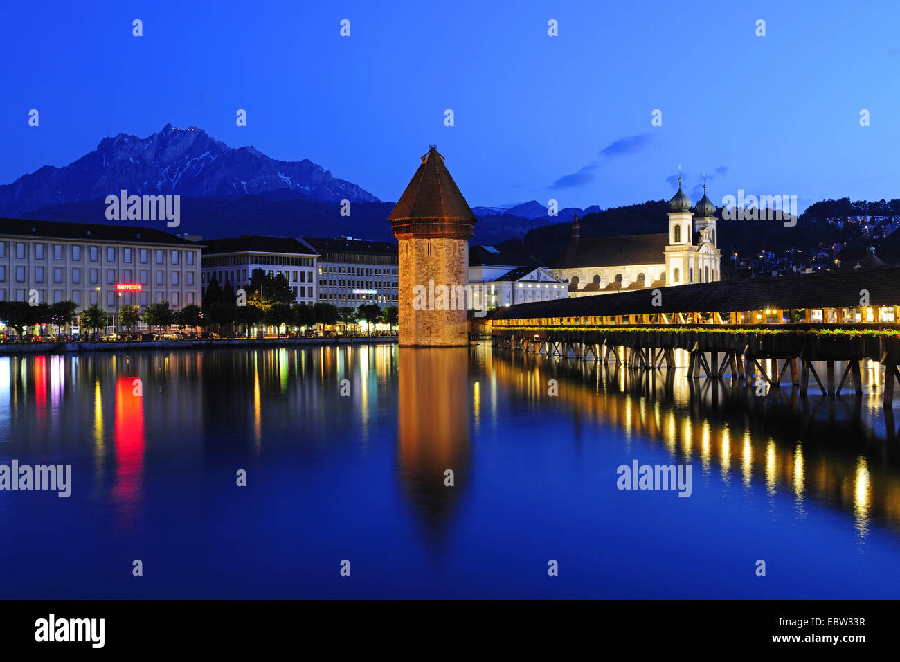 Historical chapel bridge lake lucerne hi-res stock photography and ...