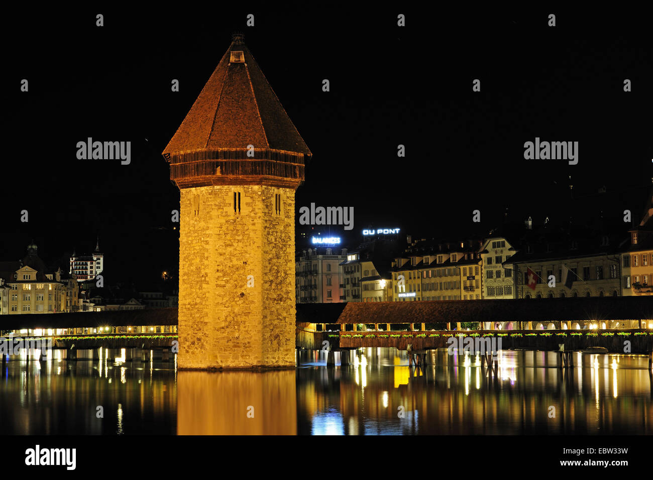 Historical chapel bridge lake lucerne hi-res stock photography and ...
