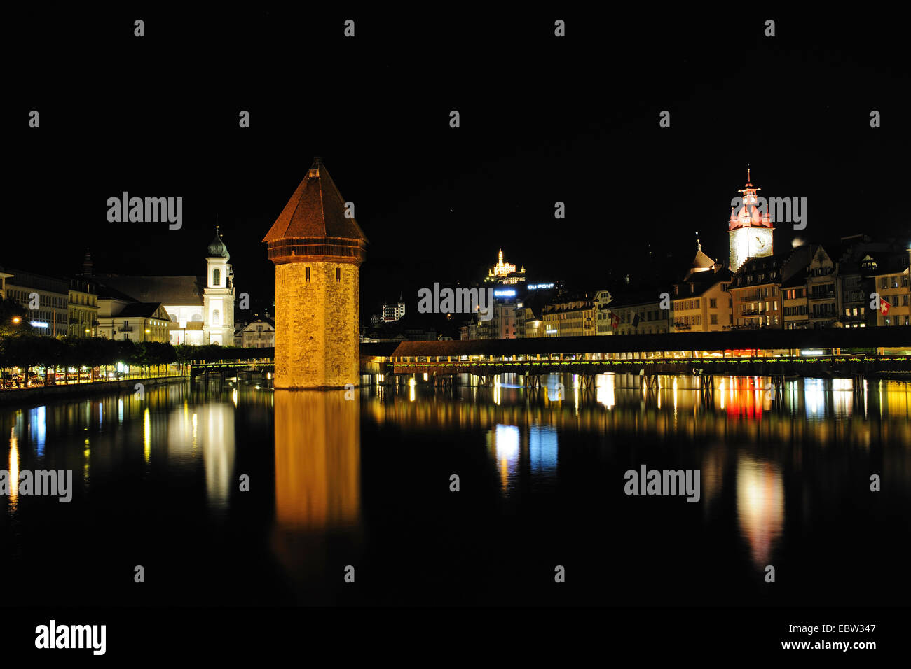 Historical chapel bridge lake lucerne hi-res stock photography and ...