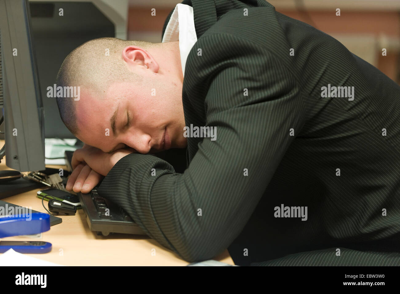 Person Falling Asleep Desk High Resolution Stock Photography and Images ...