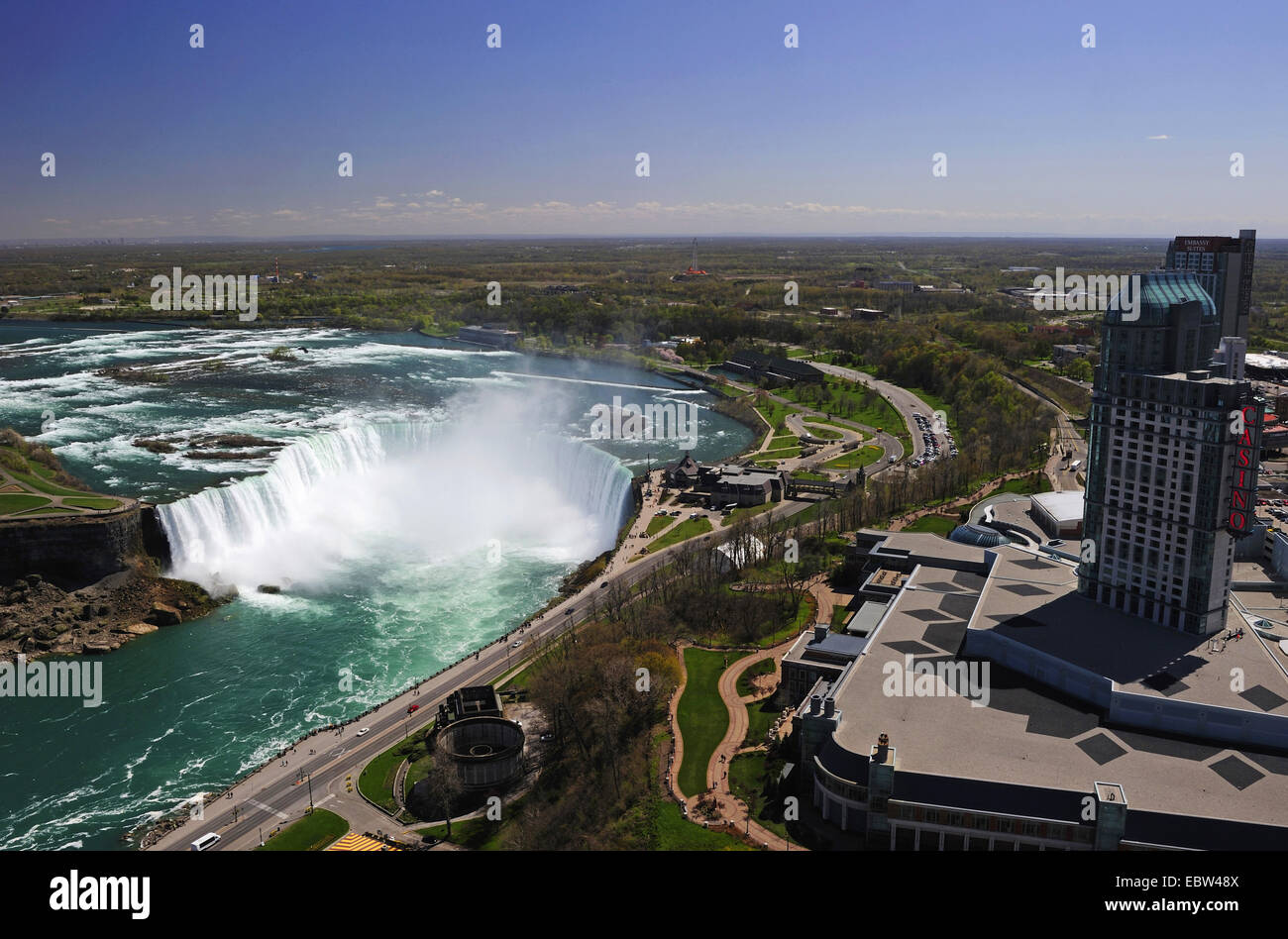 view of Niagara falls from Skylon Tower, Canada, Ontario, Niagara Stock ...