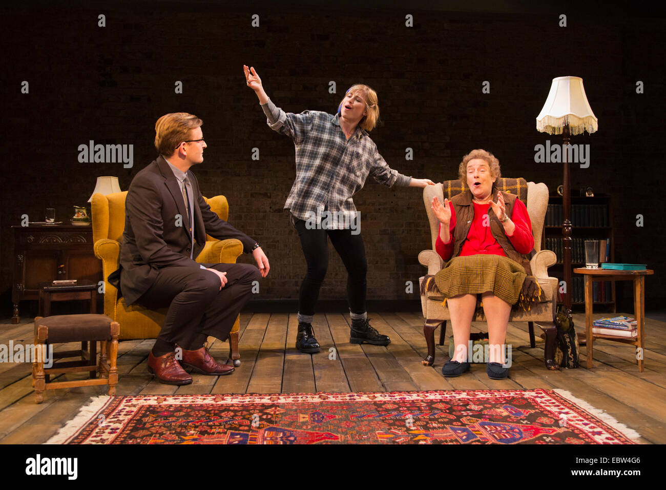 L-R: Simon Muller, Eleanor Wyld and Linda Bassett. Up In Arms in ...
